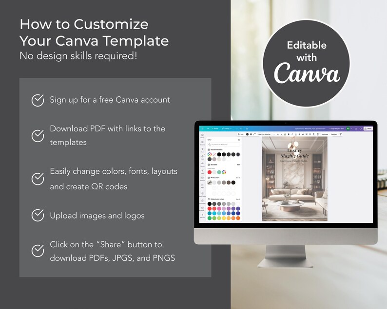 Staging Guide Canva Template | Editable in Canva | Luxury Home Staging ...