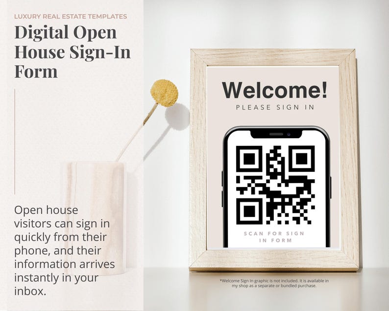 Open House Sign-in Sheet | Google Form Template + Canva Headers | Real ...