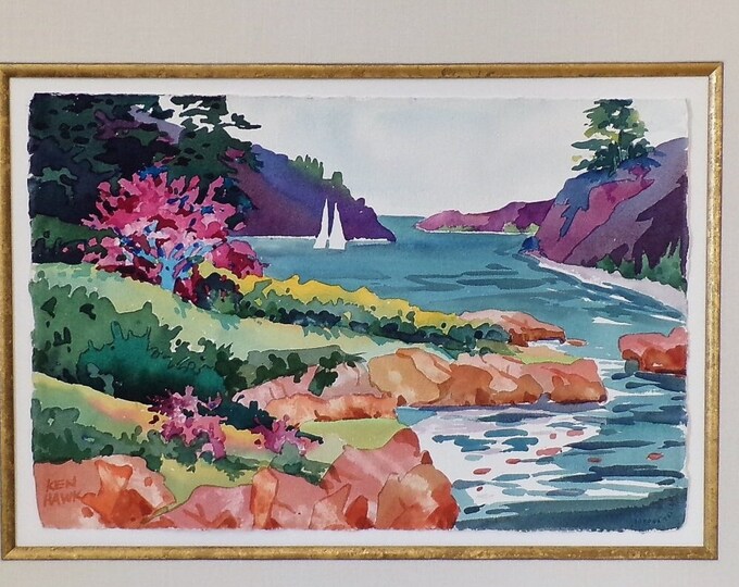 Original Ken Hawk Watercolor Painting. Unframed. Mounted on Board and ...