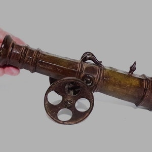 12" Bronze Cannon, VOC Dutch East Indian Company Model Cannon With ...