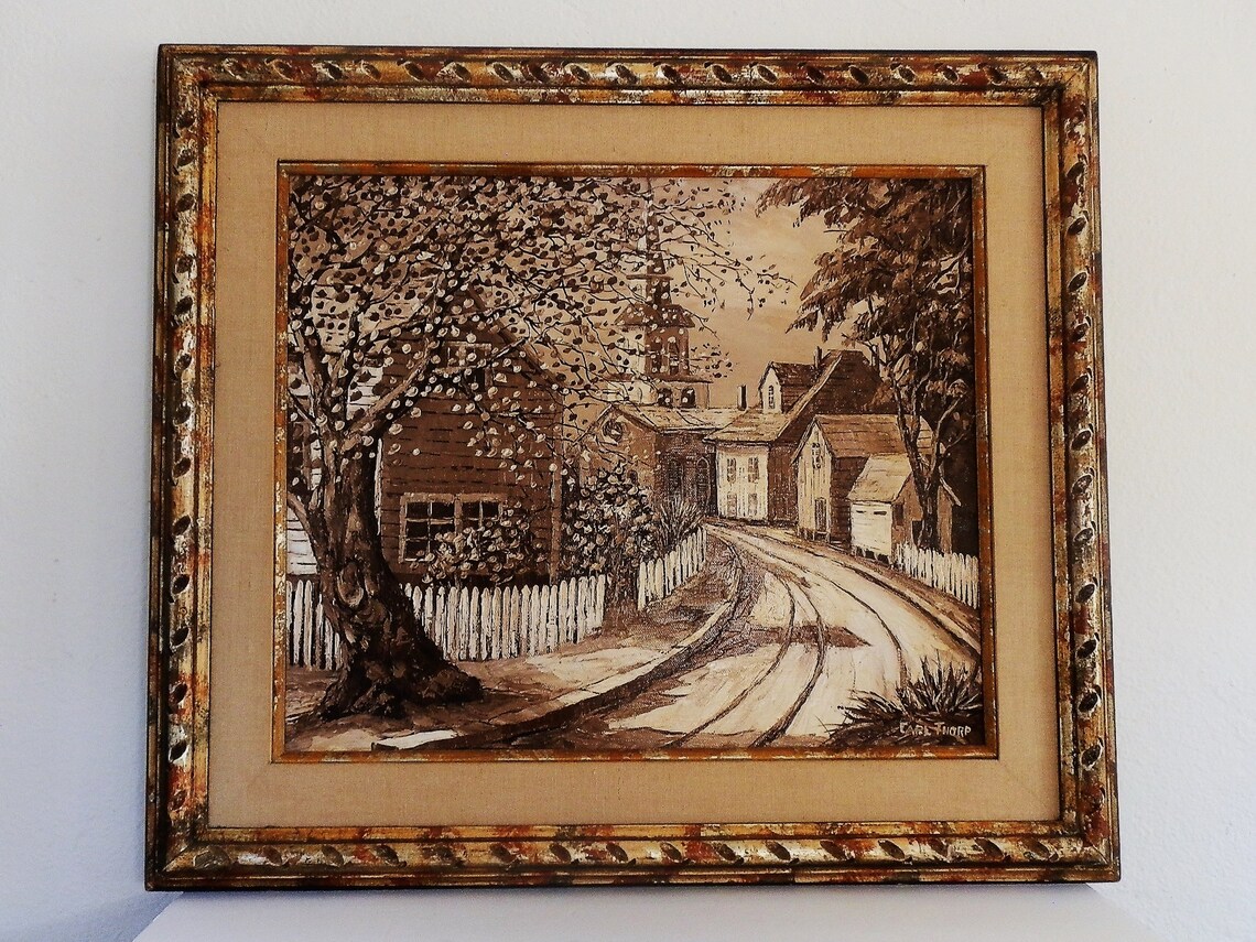 Original Oil Painting by Carl Thorp Impressionist Townscape | Etsy