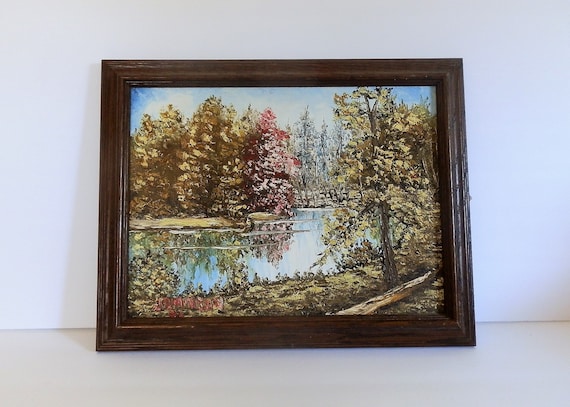 Original Oil Painting Wall Art Impasto Forest Landscape | Etsy