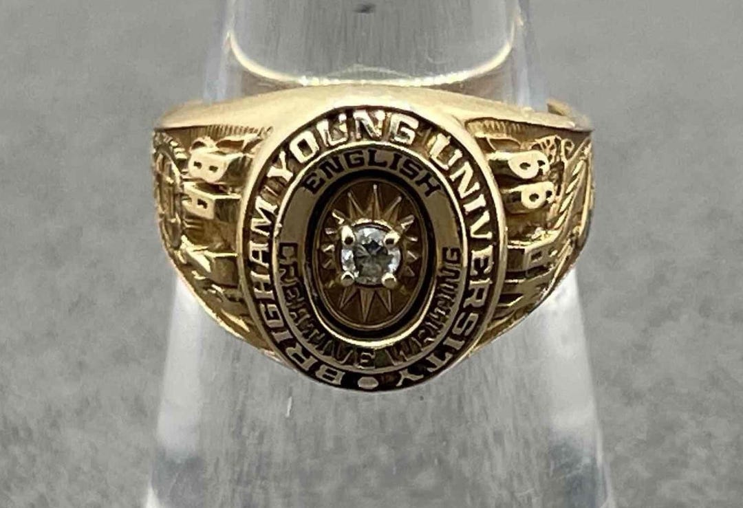 Brigham Young University 10k Gold & Diamond Class Ring. Size 5.25 ...