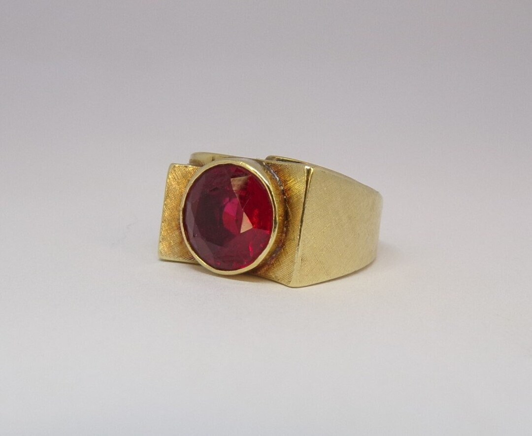 Ty Lee, 14k Gold & Ruby Solitaire Ring. Size 3.5, Textured Surface. 7.5 ...