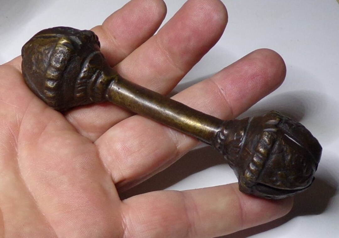 RESERVED... ON HOLD Vintage Cast Bronze Rattle, Sleigh / Reindeer Bell ...