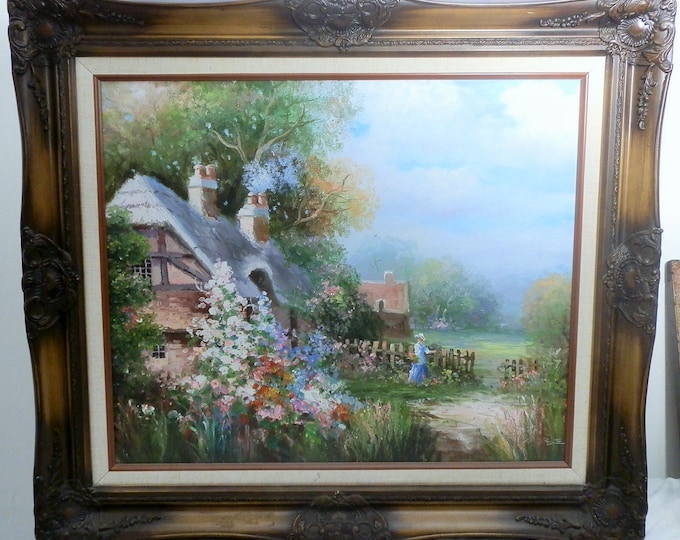 Signed Howard Kimble Original Canvas Painting With Ornate Wood Frame ...