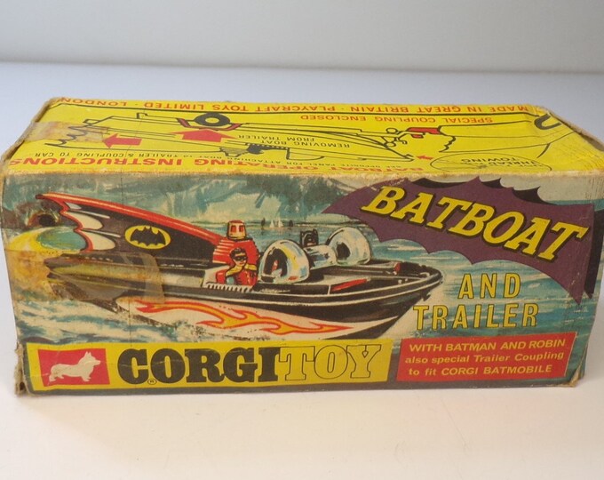 Original Corgi Toys #107 Batman's Batboat Model Boat and Trailer With ...