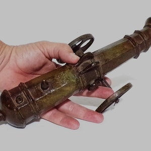 12" Bronze Cannon, VOC Dutch East Indian Company Model Cannon With ...