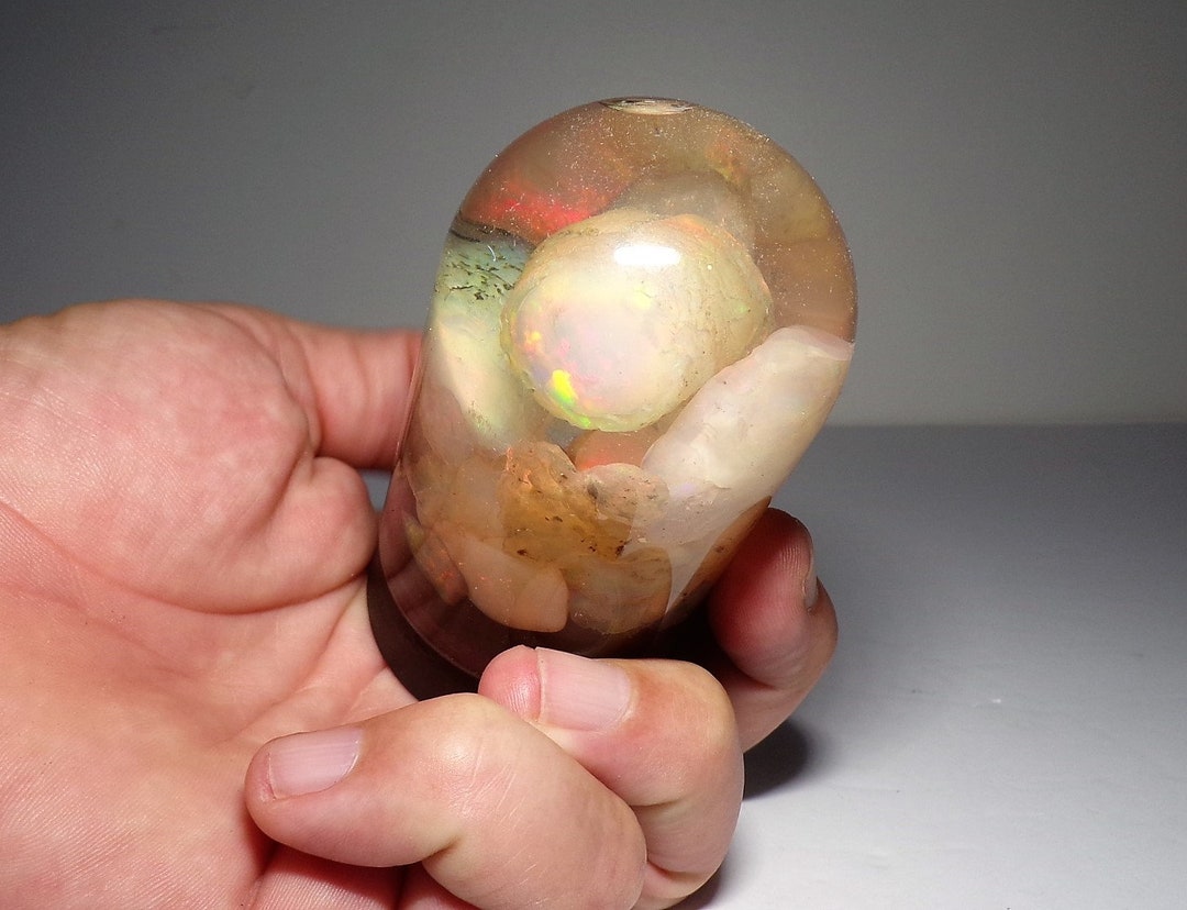 Rare Opal Specimens Virgin Valley Opals Display Pieces in Glass Dome ...