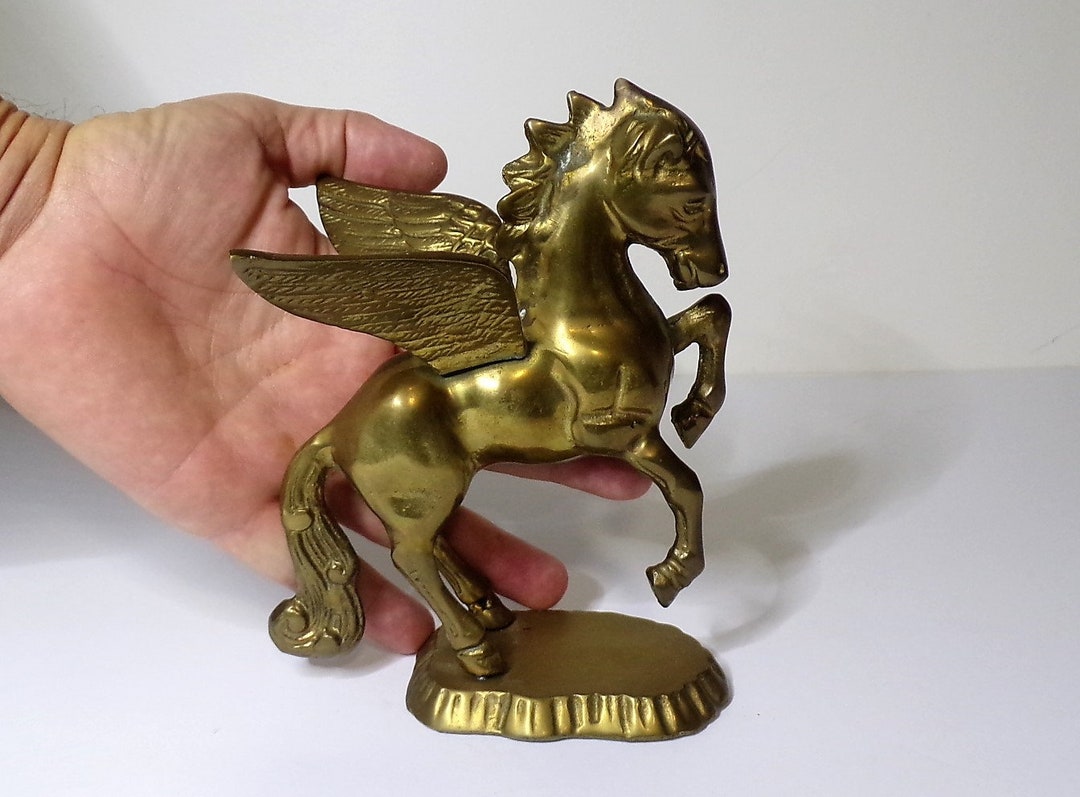 Vintage Brass Pegasus. Winged Horse Statue Figurine. 7 Tall. Danpicked ...