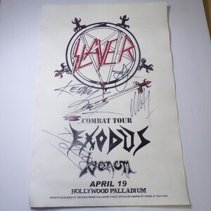 Slayer Signed Original Tour Poster & Backstage Pass, 1985. Fully ...