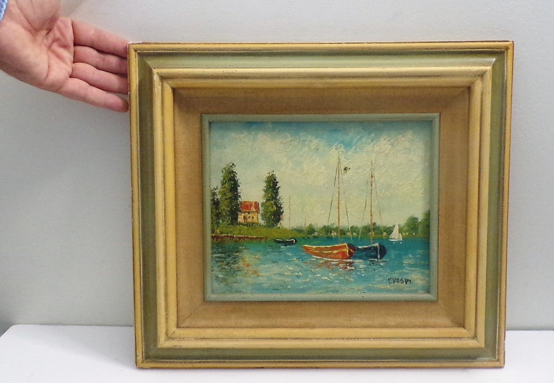 Original David Crespi Nautical Oil Painting Artwork. 8 X 10. - Etsy