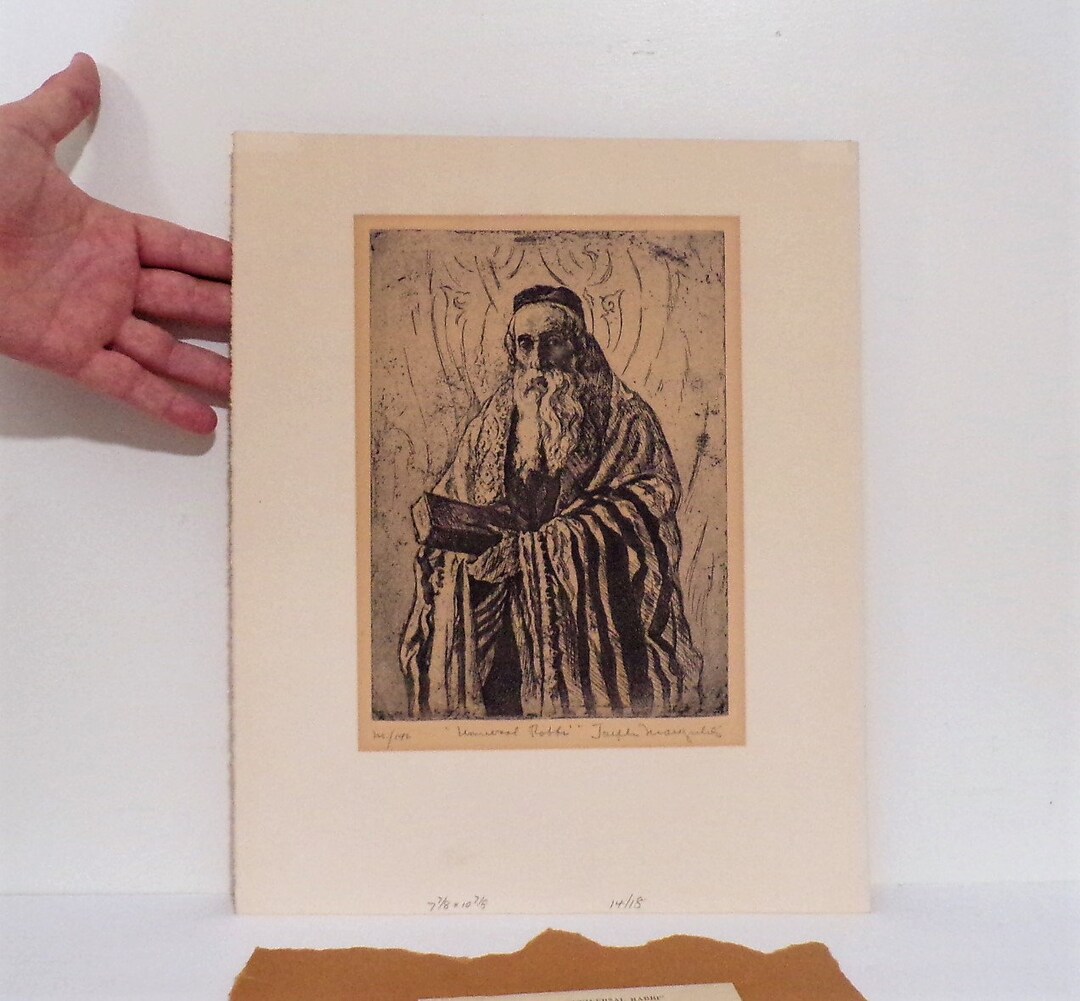 Jewish Artwork. Joseph Margulies Hand Signed Etching, Universal Rabbi ...