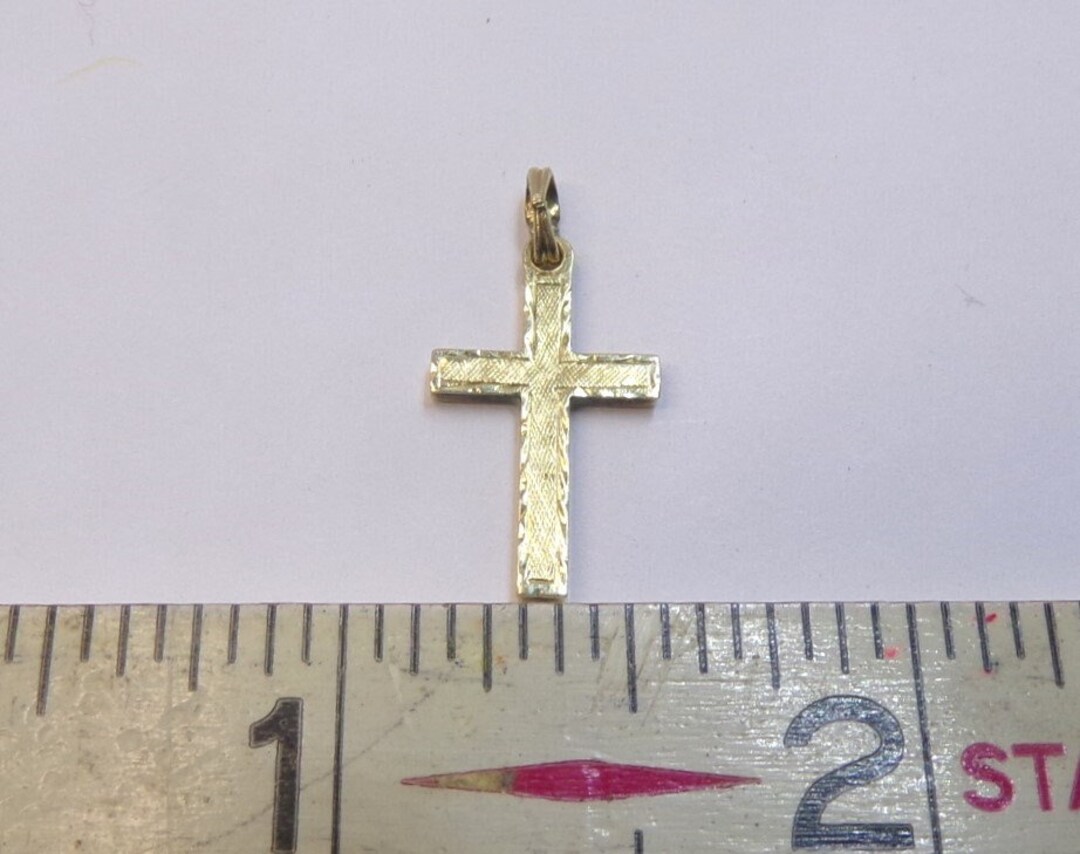 Vintage 14k Gold Holy Cross Pendant for a Necklace. 22mm Including the ...