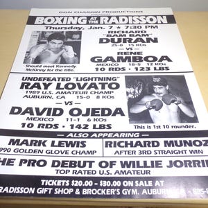 Don Chargin Vintage Boxing Flyer Poster, 15x18", Ray Lovato, Radisson ...