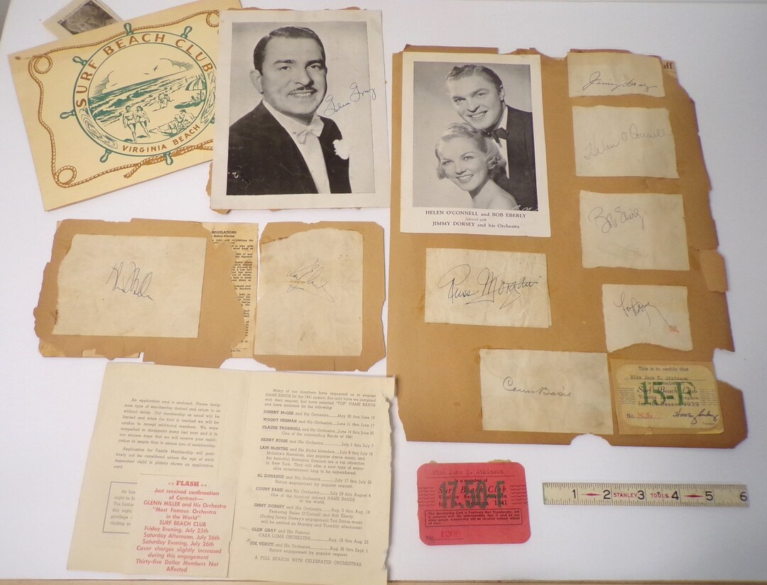 Signed Autograph Collection. Glenn Miller, Count Basie, Dorsey and More ...
