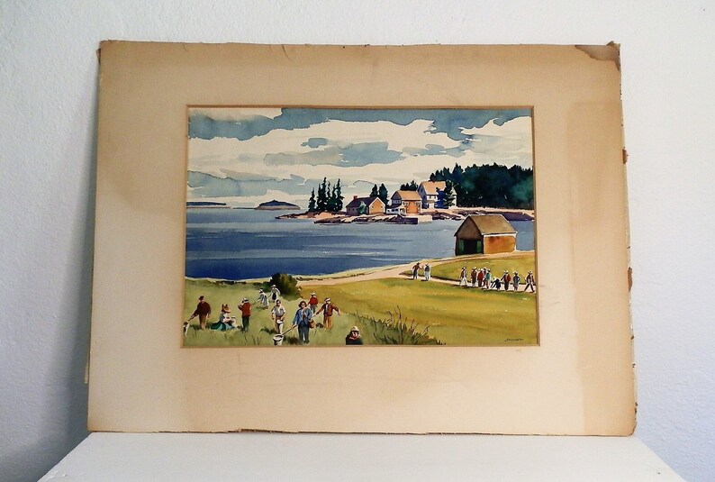 Mid Century Francis Saunders Original Watercolor Painting on - Etsy