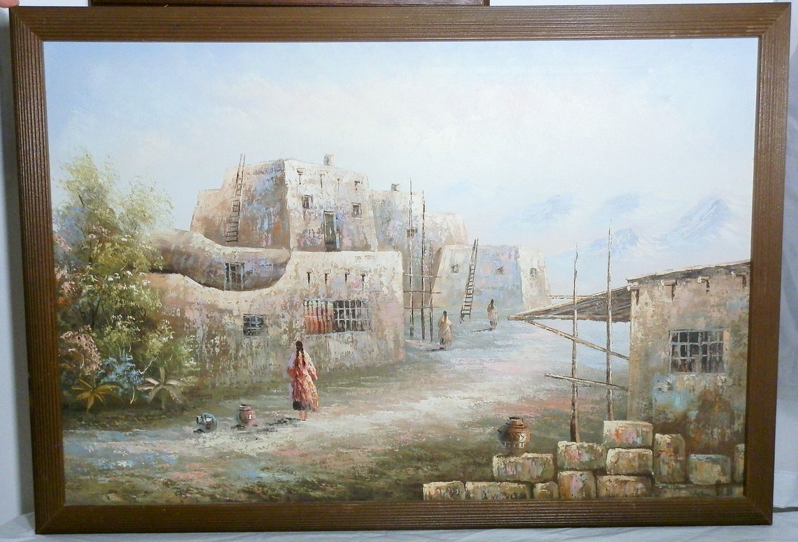 Original Painting. Oil on Canvas Painting. Kiva Pueblo Artist - Etsy