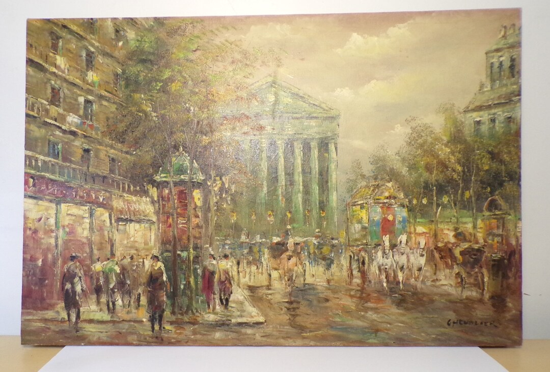 Original Painting by R J Chevalier. Unframed. 24 X 36 Paris Street ...