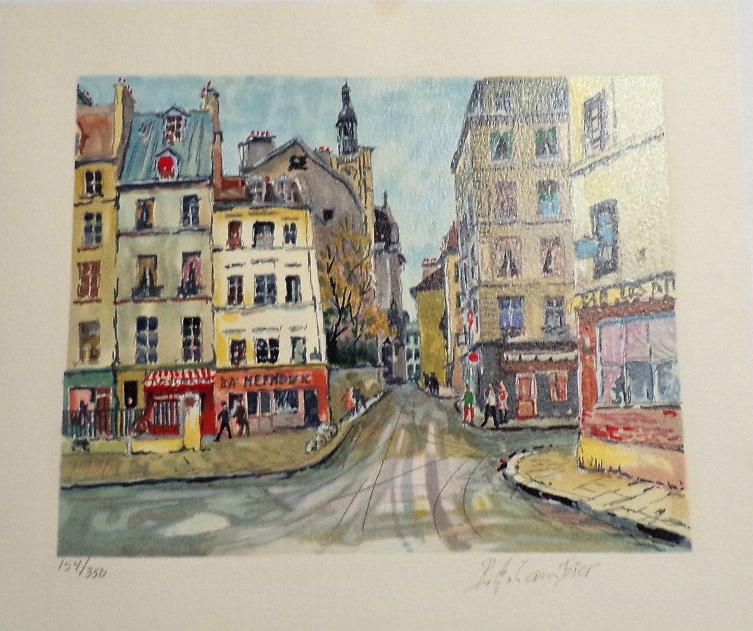 Serigraph by Pierre Eugene Cambier, Signed and Numbered. 9.25 X 7. on ...