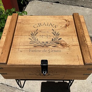 Rustic End Table Wood Box Storage Chest Night Stand Industrial ...