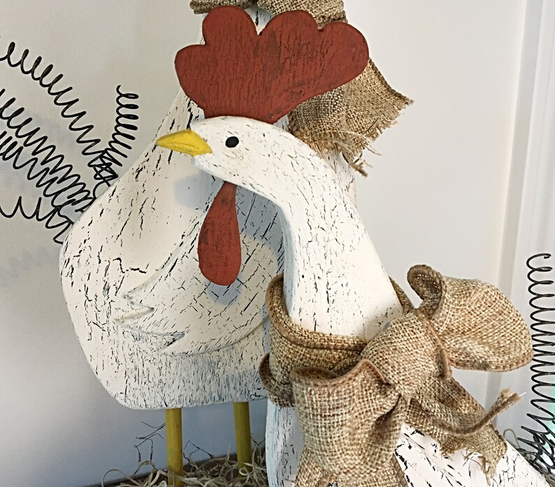 Rustic Wood Rooster Laying Hen Country Decor Chicken Farmhouse Decor ...
