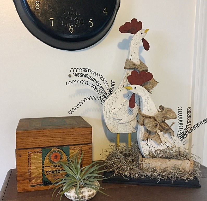 Rustic Wood Rooster Laying Hen Country Decor Chicken Farmhouse Decor ...