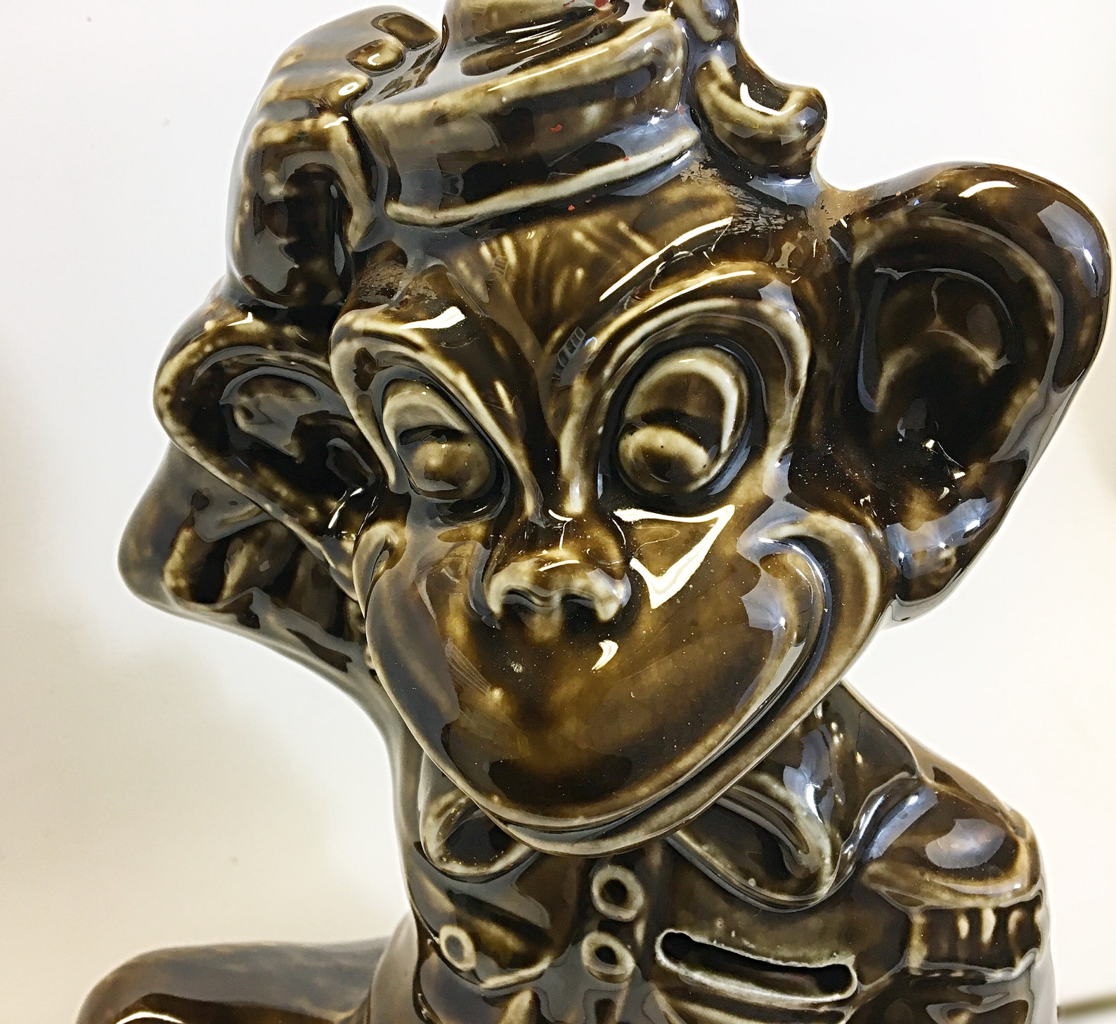 Vintage Ceramic Monkey Lamp Bank With Shade by C. Miller | Etsy