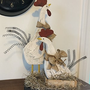 Rustic Wood Rooster Laying Hen Country Decor Chicken Farmhouse Decor ...