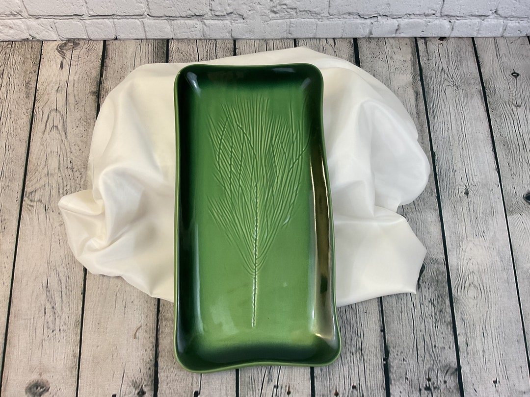 Kay Wayne Pine Leaf Platter Tray Dish Signed Pine Needle Branch Bread Platter Ceramic - Etsy