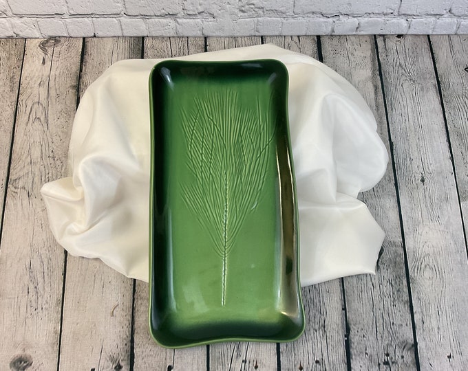 Kay Wayne Pine Leaf Platter Tray Dish Signed Pine Needle Branch Bread ...