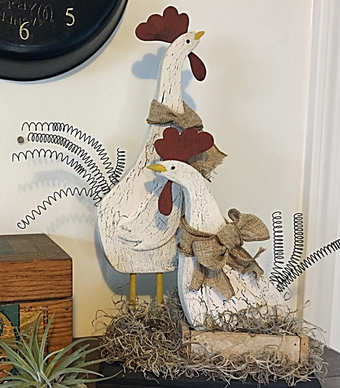 Rustic Wood Rooster Laying Hen Country Decor Chicken Farmhouse - Etsy
