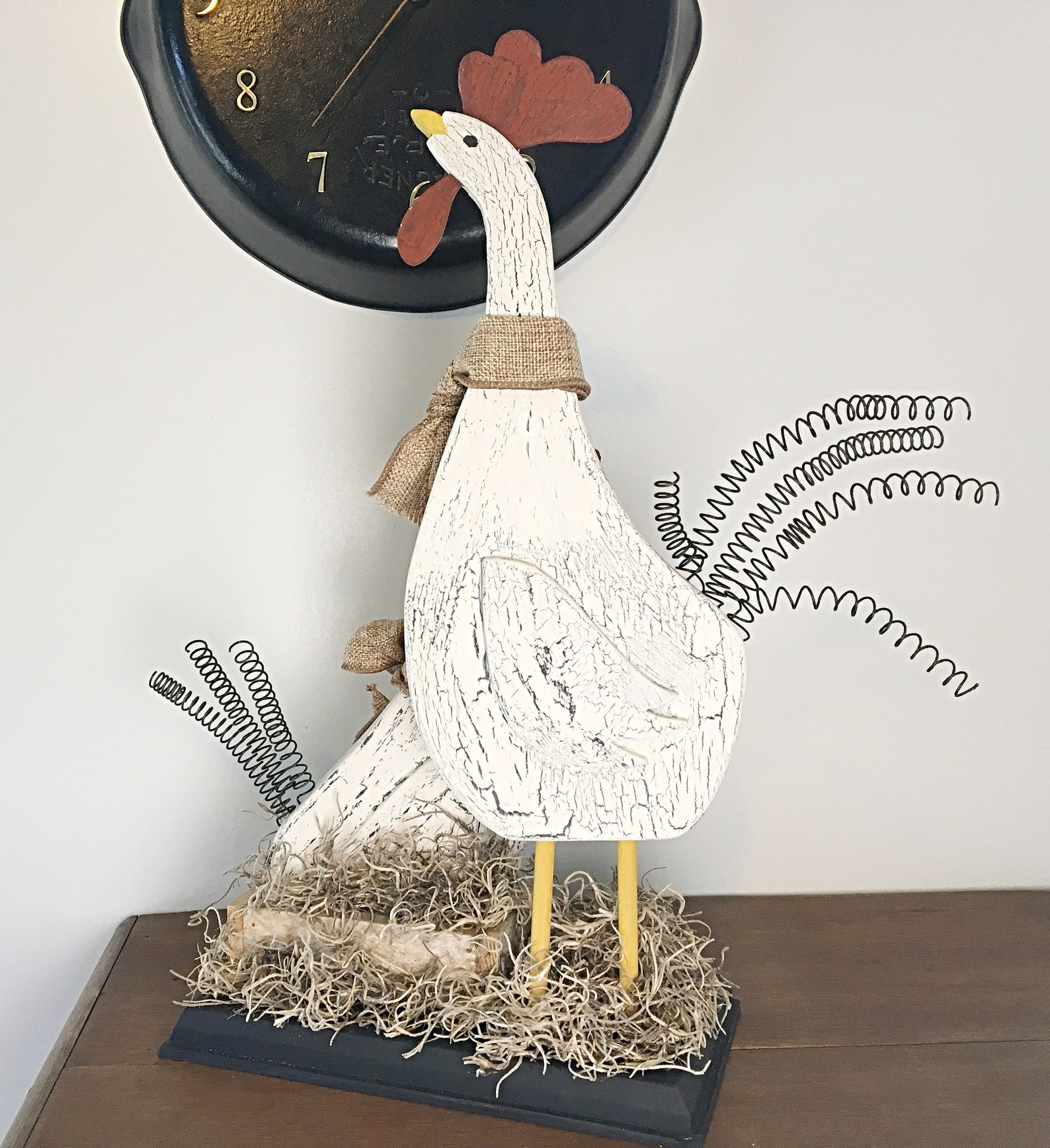 Rustic Wood Rooster Laying Hen Country Decor Chicken Farmhouse Decor ...