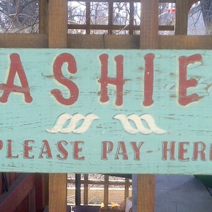 Cashier Sign Hand Painted Reclaimed Wood - Etsy