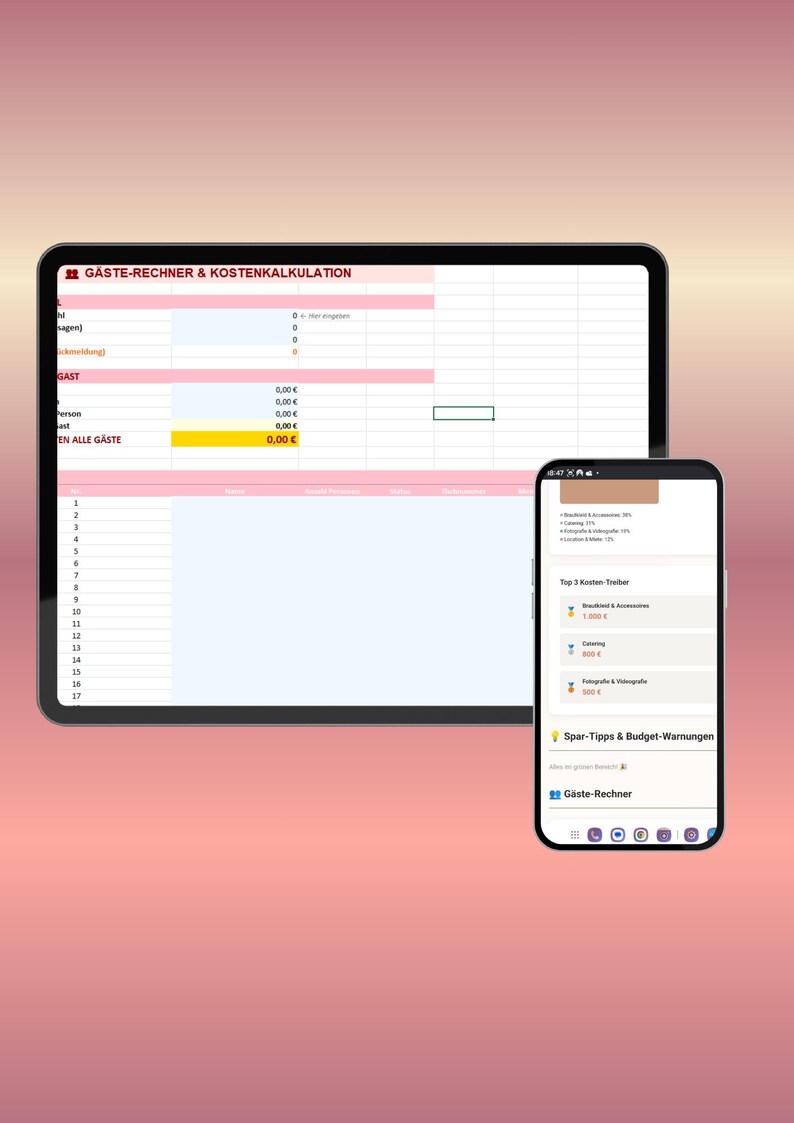Wedding Budget Planner Google Sheets German Excel Wedding Planner ...