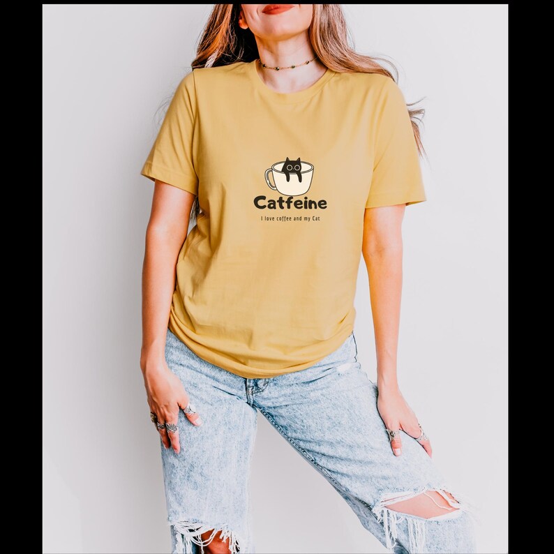 Catfeine Cat in Coffee Cup T-shirt | Coffee Lover Tee, Cat Lover Shirt ...