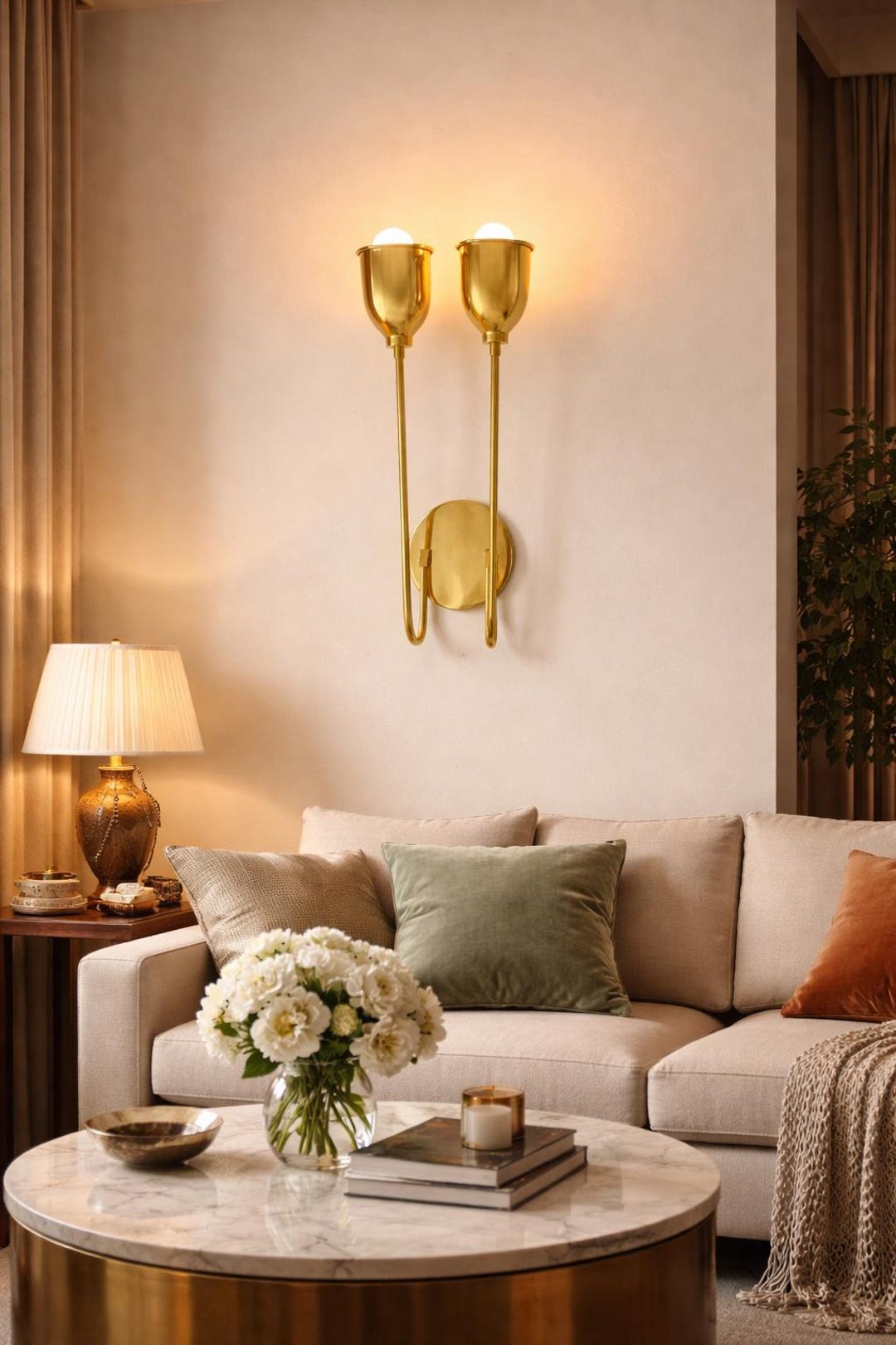 Handmade Brass Wall Sconce | Mid Century Modern Lamp| Adjustable Arm ...