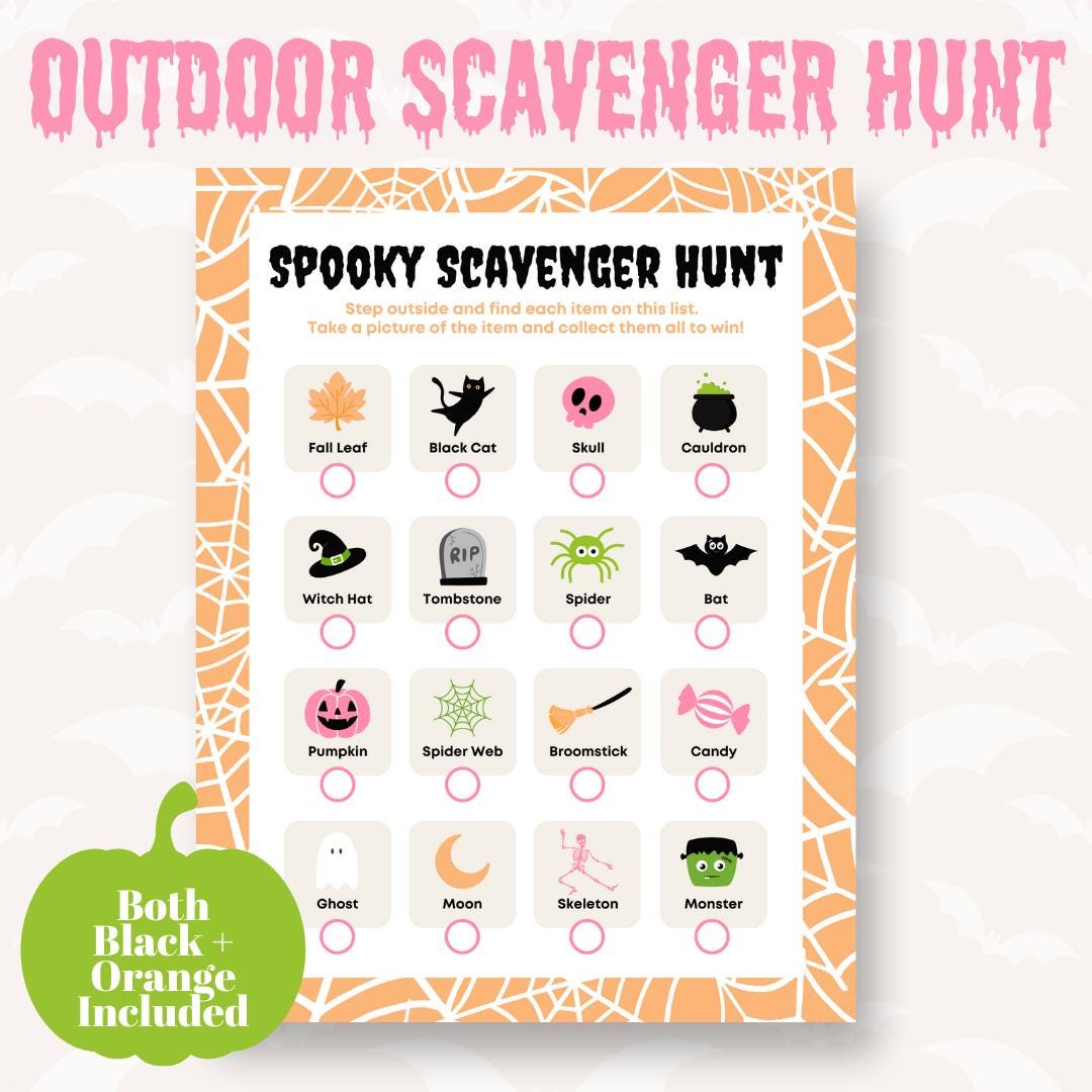 Halloween Scavenger Hunt Printable – Fun Halloween Activity for Kids ...