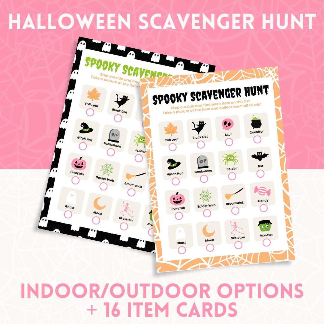 Halloween Scavenger Hunt Printable – Fun Halloween Activity for Kids ...
