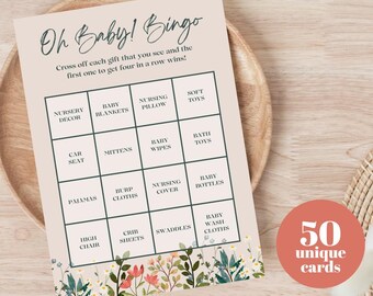 Woodland Watercolor Baby Shower Bingo Cards Printable Baby Shower Game ...