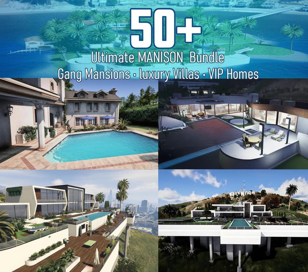 Fivem Luxury Mansion MLO Pack: +50 VIP Homes, Gang HQ (plug & Play ...