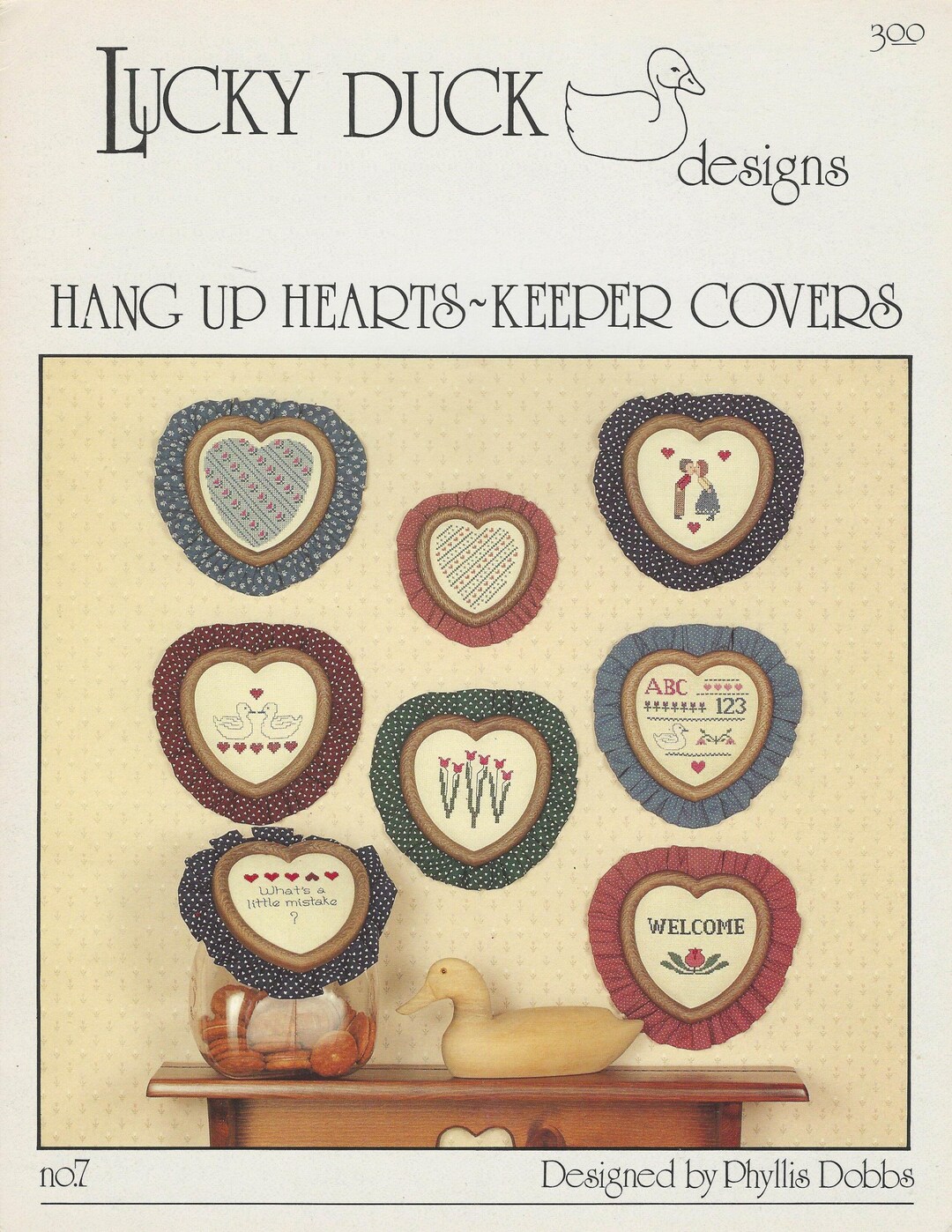 Hang up Hearts - Keeper Covers Cross Stitch Leaflet No.7 Designed by ...