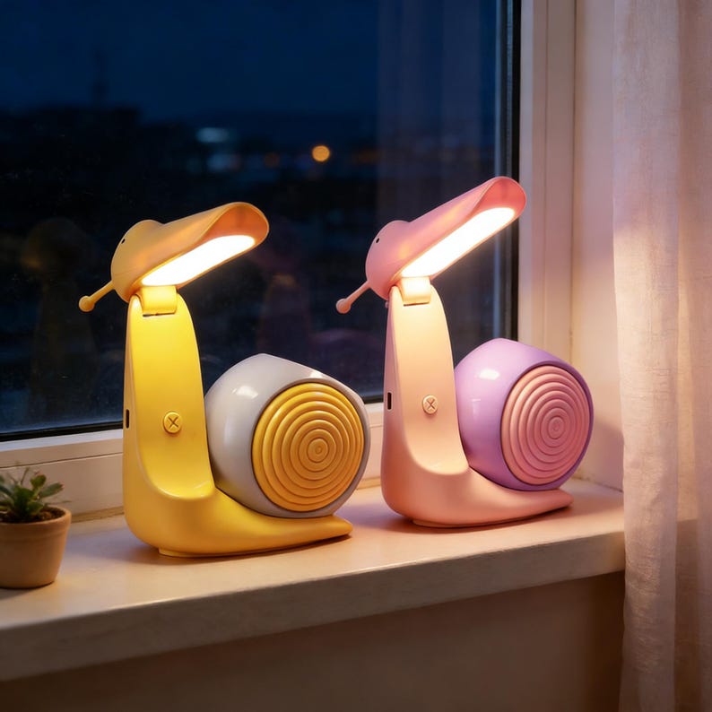 Snail Desk Lamp| Nursery Bedroom Study Lamp | USB Charging Pen Holder ...