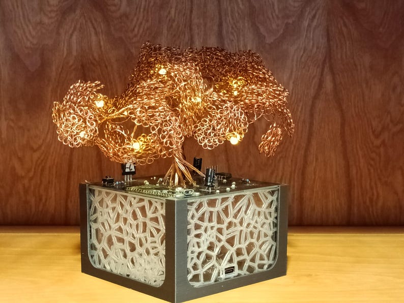 Handcrafted Light up Copper Tree - Etsy