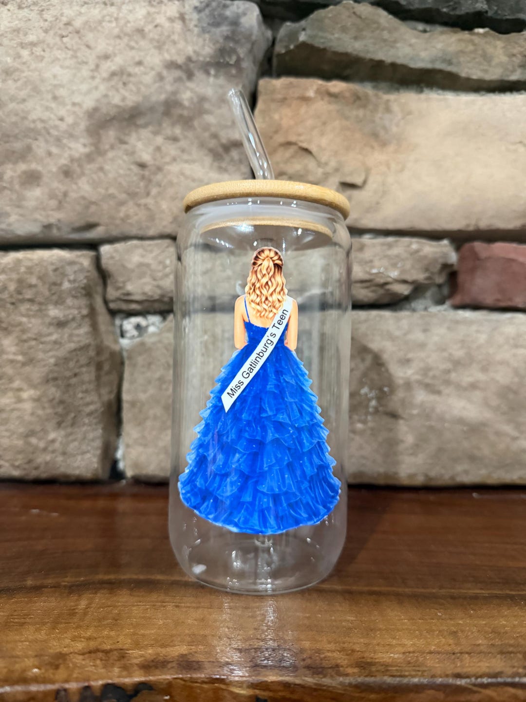 Custom Pageant Tumbler | Personalized Photo and Name on Glass Tumbler ...