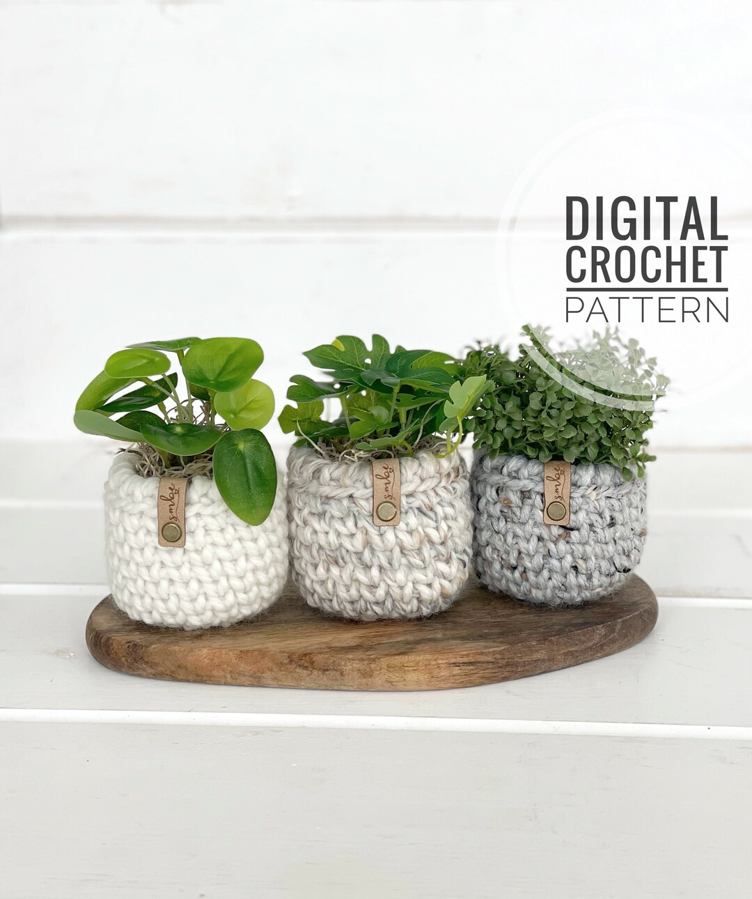 Crochet Plant Cozy Pattern Small Crochet Planter Pattern DIY Plant Pot ...