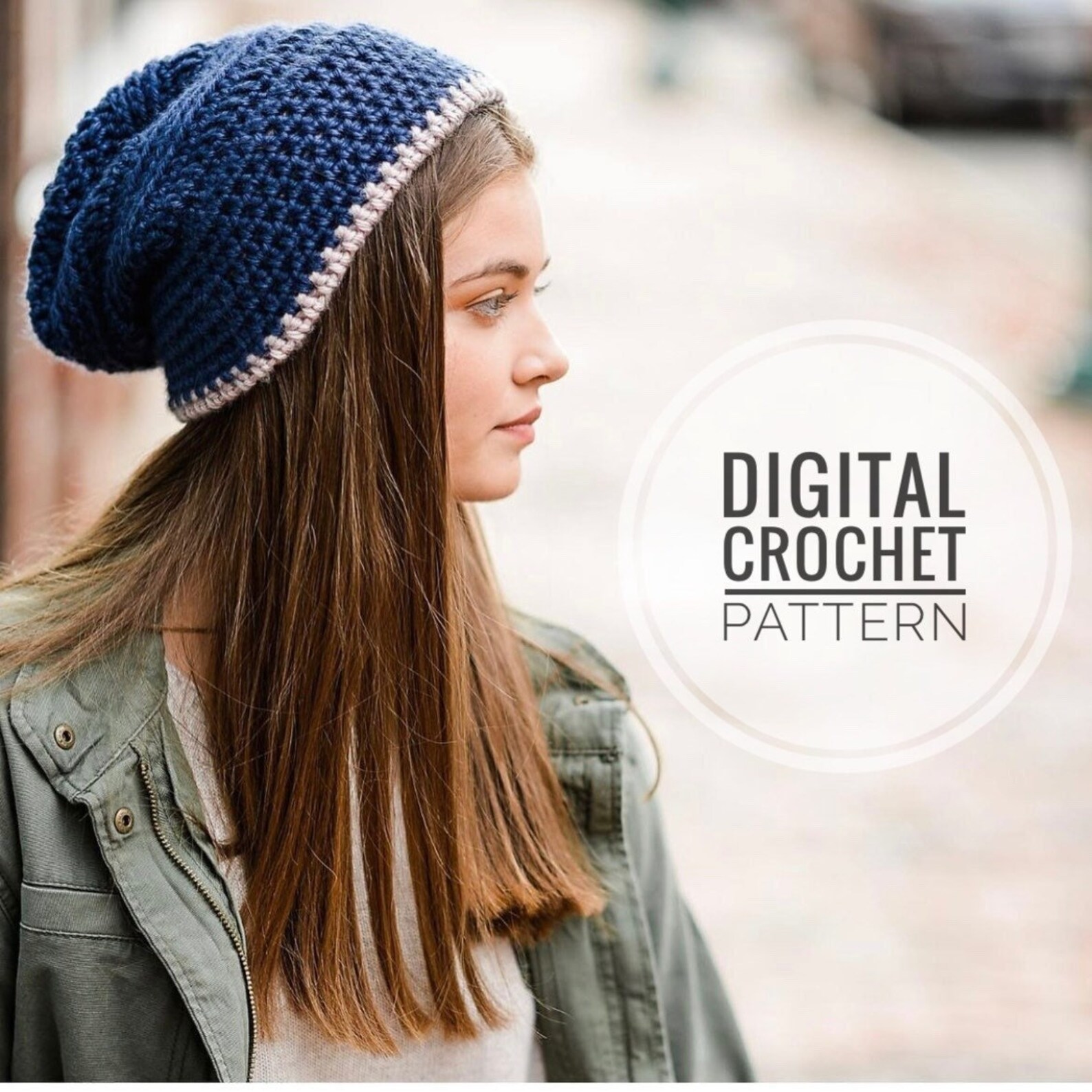 Crochet Beanie Pattern DIY Hat Pattern Double Brim Beanie - Etsy