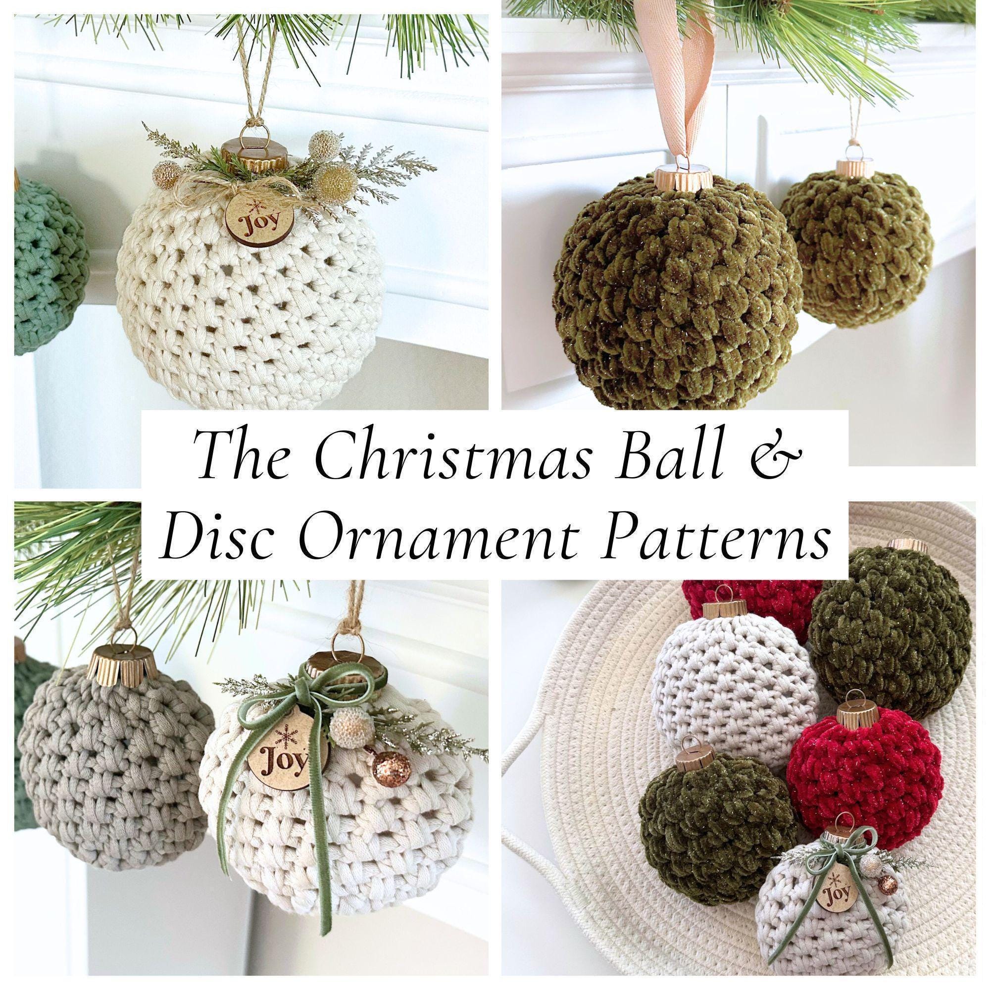 Crochet Christmas Ornament Patterns (bundle of 2) – Ball & Disc ...