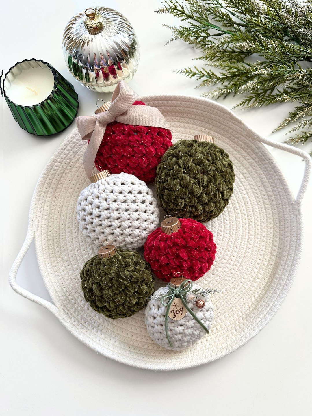 Crochet Christmas Ornament Pattern 114 - Flat Disc Ornament, Crochet ...