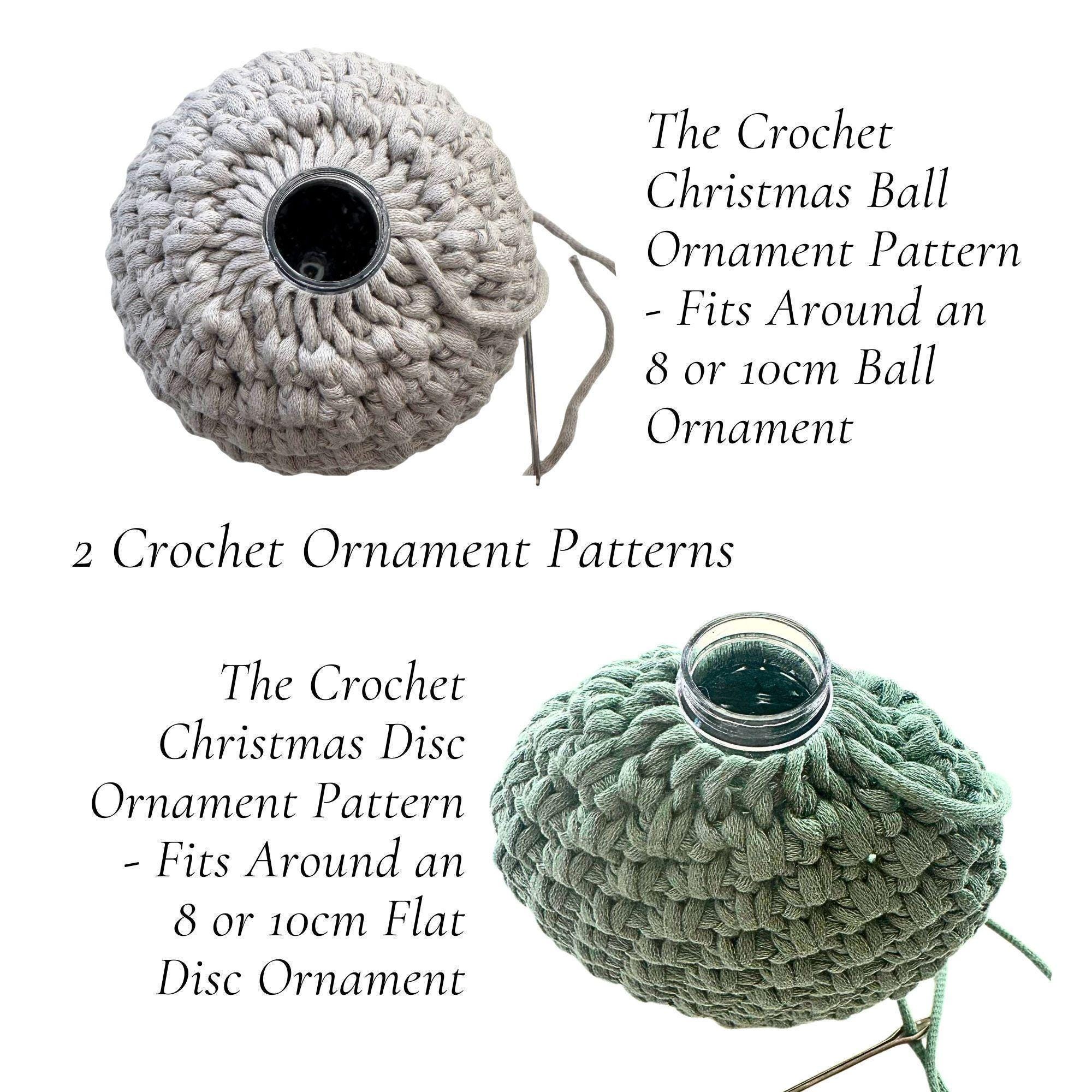 Crochet Christmas Ornament Patterns (bundle of 2) – Ball & Disc ...